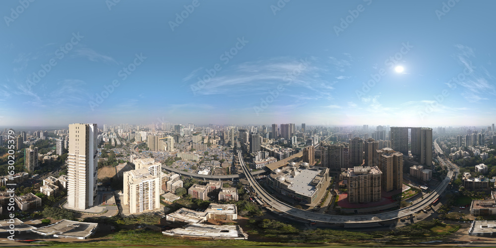 Mumbai Skyline 8K 360 degree, equirectangular projection, environment ...