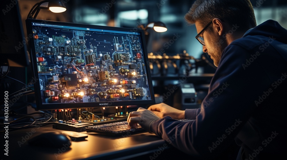 IT professional using personal computer Stock Photo | Adobe Stock