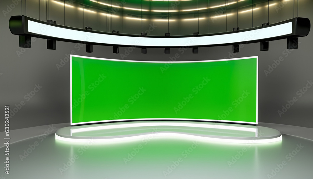Virtual TV Studio, News Set background, virtual green Screen, virtual ...
