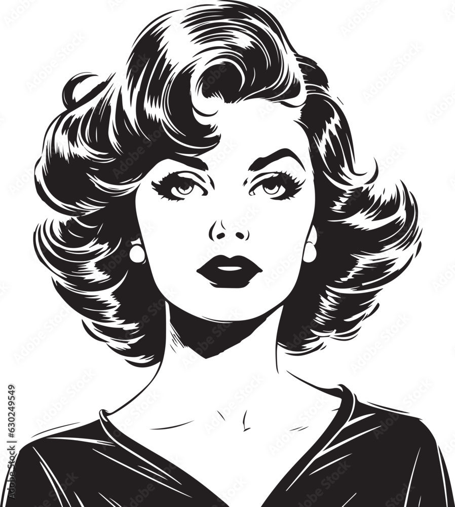 Hand-drawn Retro Woman, Retro comics, American cartoon comic books and ...