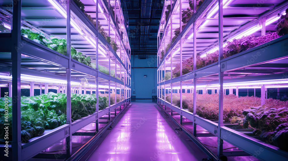 One - point perspective, Hydroponic vertical grow rack indoor farming ...