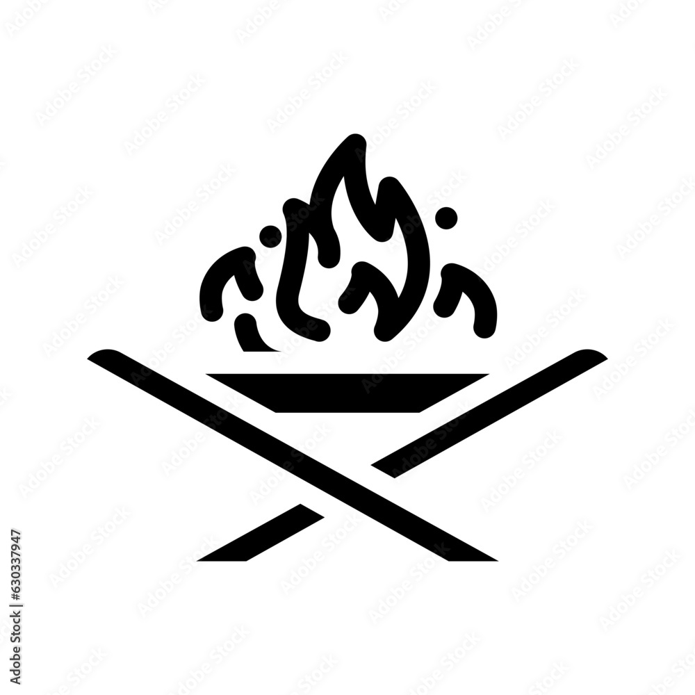 foldable fire pit glamping glyph icon vector. foldable fire pit ...