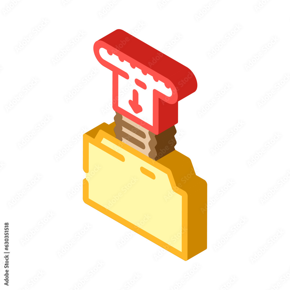emergency stop button alert isometric icon vector. emergency stop ...