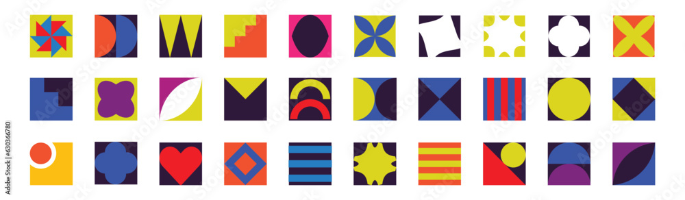 Bauhaus elements. Modern geometric abstract shapes. Vector elements ...