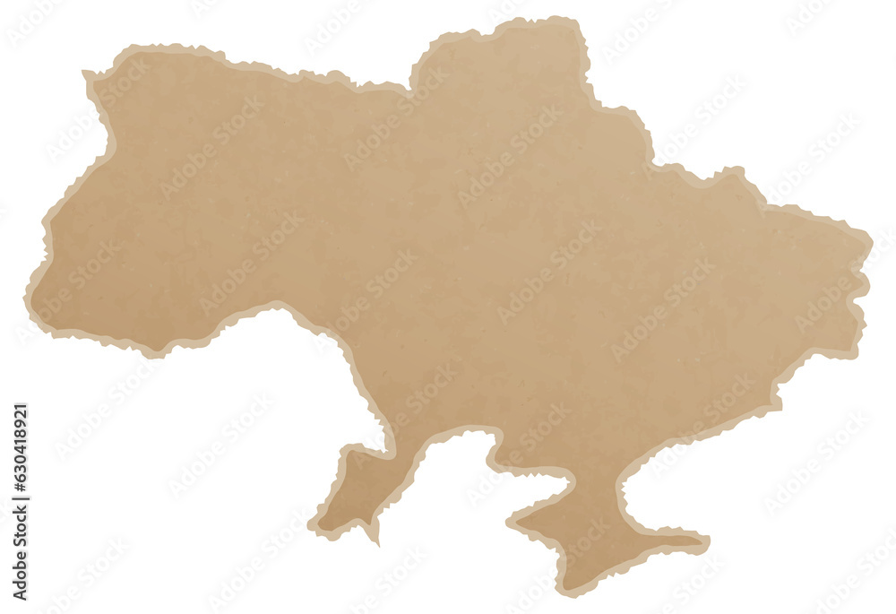 Ilustração Ukraine map. Ukrainian maps craft paper texture. Empty ...
