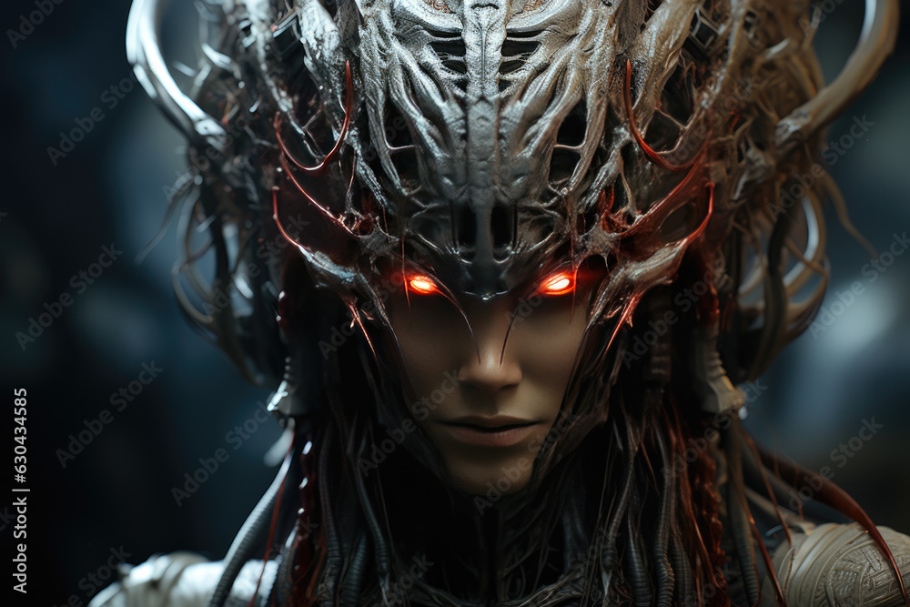 Highly detailed illustration of an alien creature, showing an alien ...