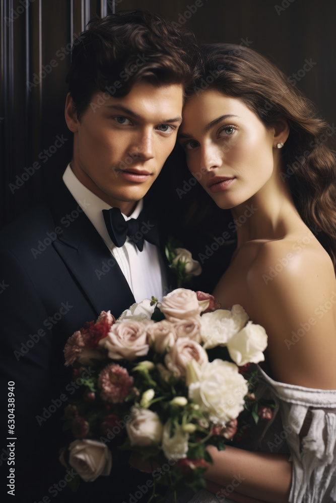 male/female woman/man model/couple in love in magazine editorial ...