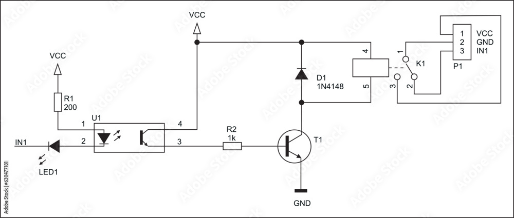 Schematic diagram of electronic device. Vector drawing electrical ...