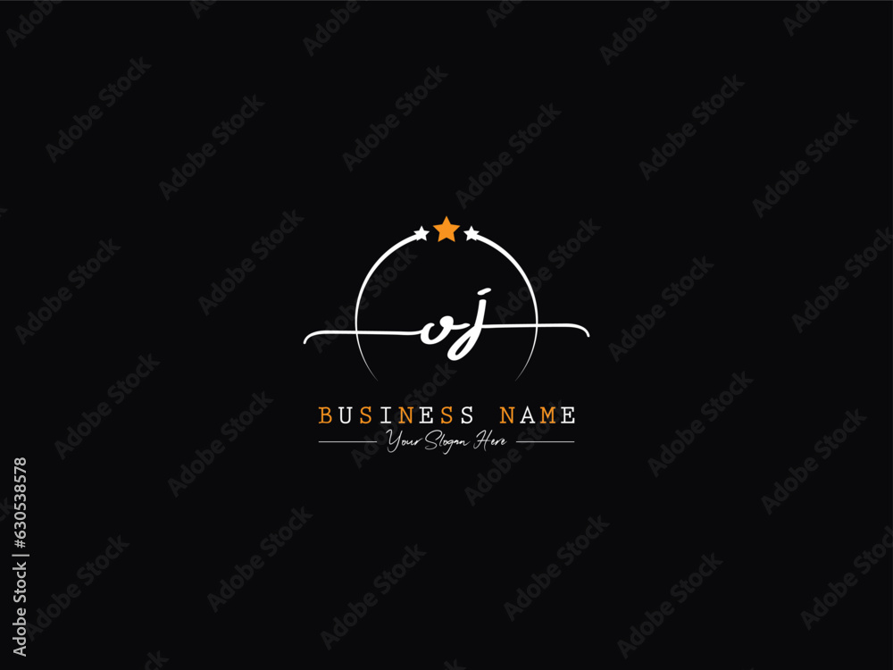 Initial Letter OJ Signature Logo, Signature Luxury Oj jo Fashion Logo ...