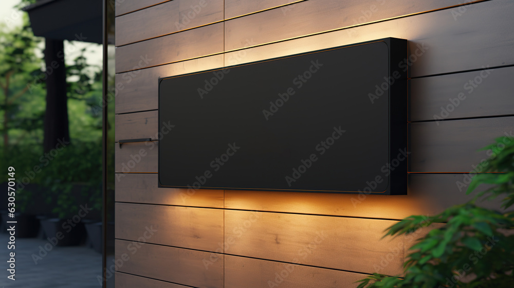 Mockup outdoor wall store shop sign Stock Photo | Adobe Stock