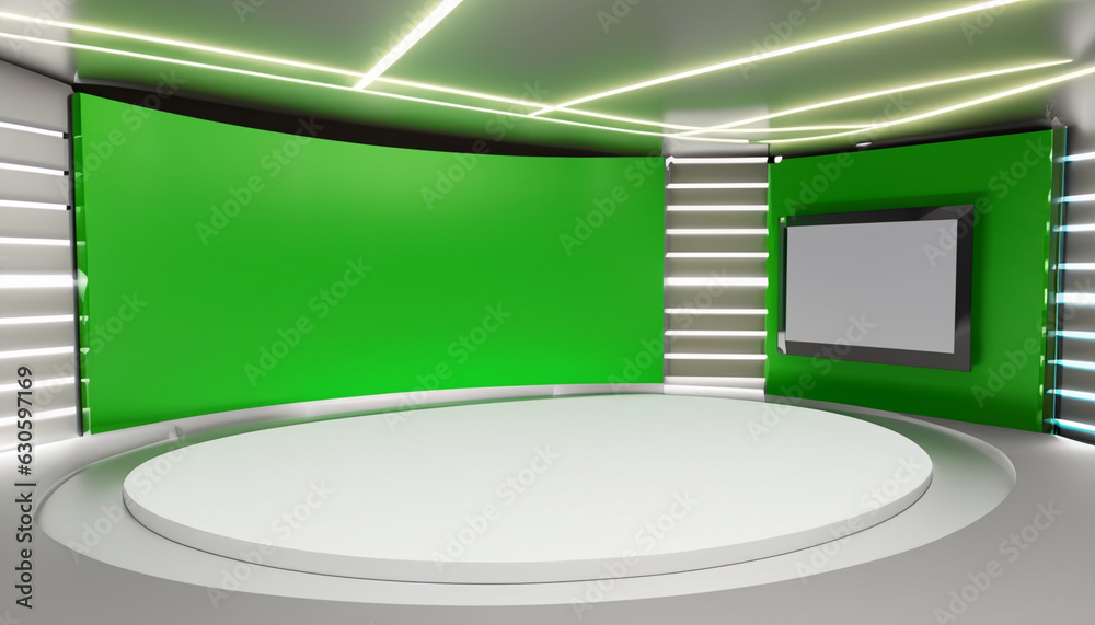 Virtual TV Studio, News Set background, virtual green Screen, virtual ...