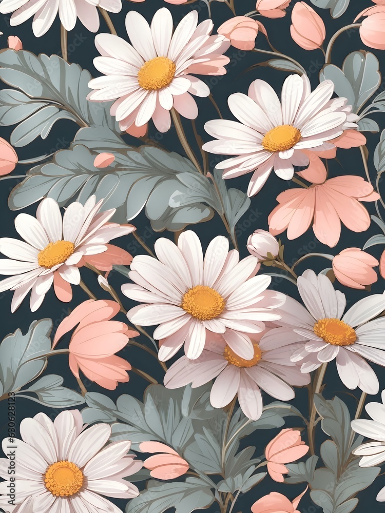seamless patterns aesthetic Daisy Stock Photo | Adobe Stock