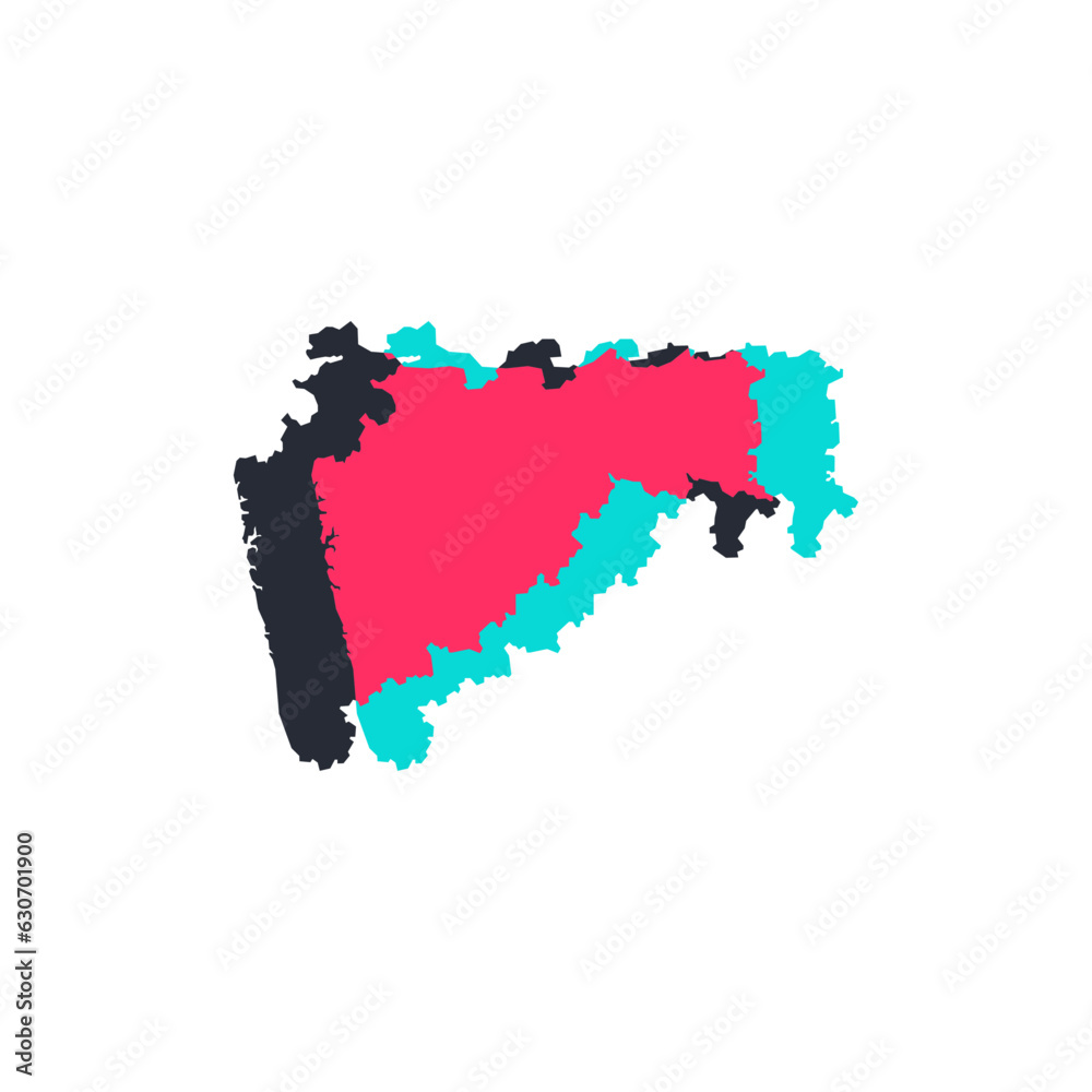 Maharashtra Map - World Map International vector template. India region ...