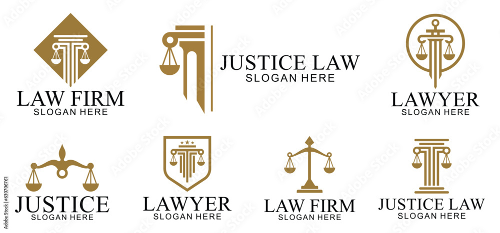 set law logo with pillars of justice symbol concept, creative premium ...