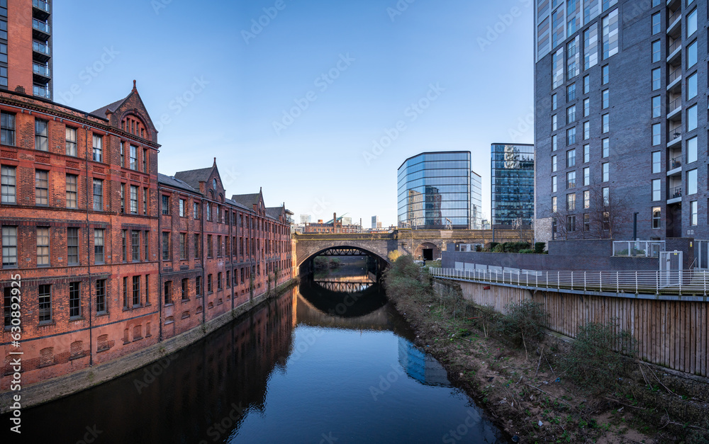 Historic inner city canal conservation area with an arche bridge in ...