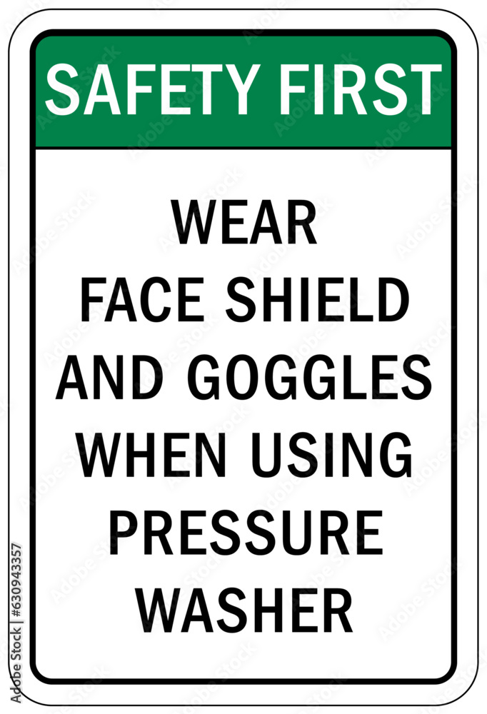 Vector de Stock Wear face shield warning sign and labels wear face ...