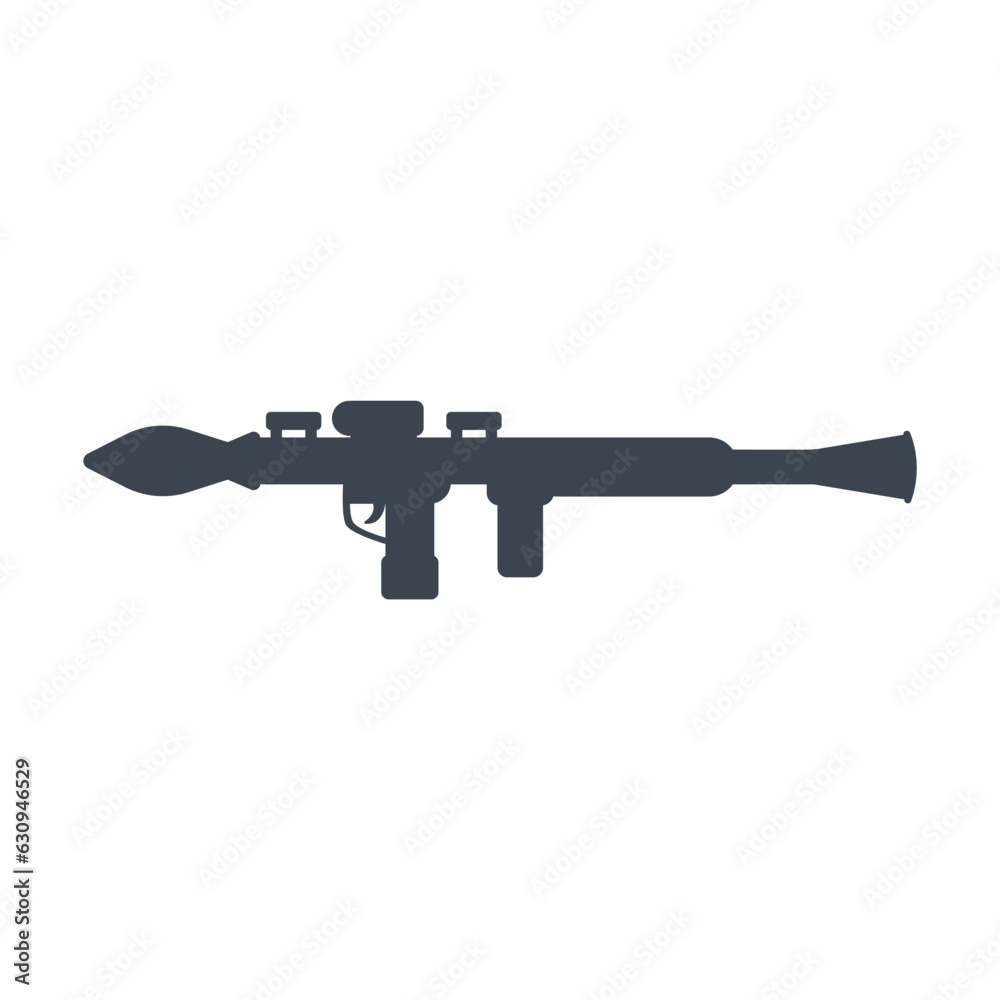 Black bazooka silhouette vector illustration. Cartoon drawing of police ...