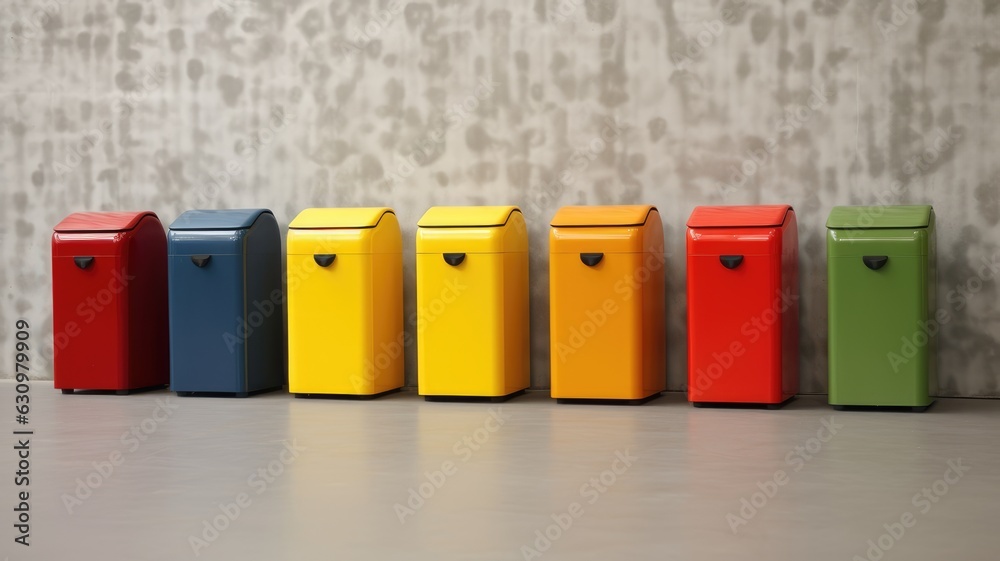 Stock-Illustration „Color-coded waste bins for easy segregation of ...