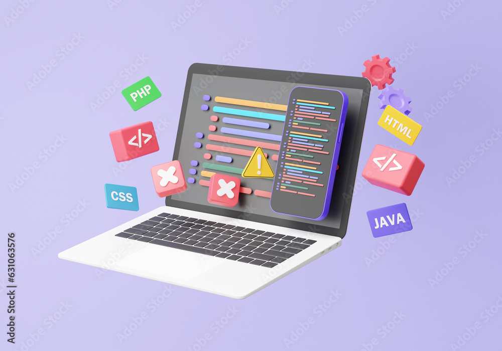 Coding language development connect application on smartphone software ...