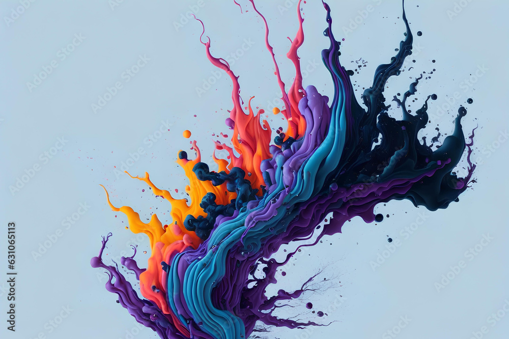 Colorful clouds of ink in water smoke abstraction pastel color splash ...