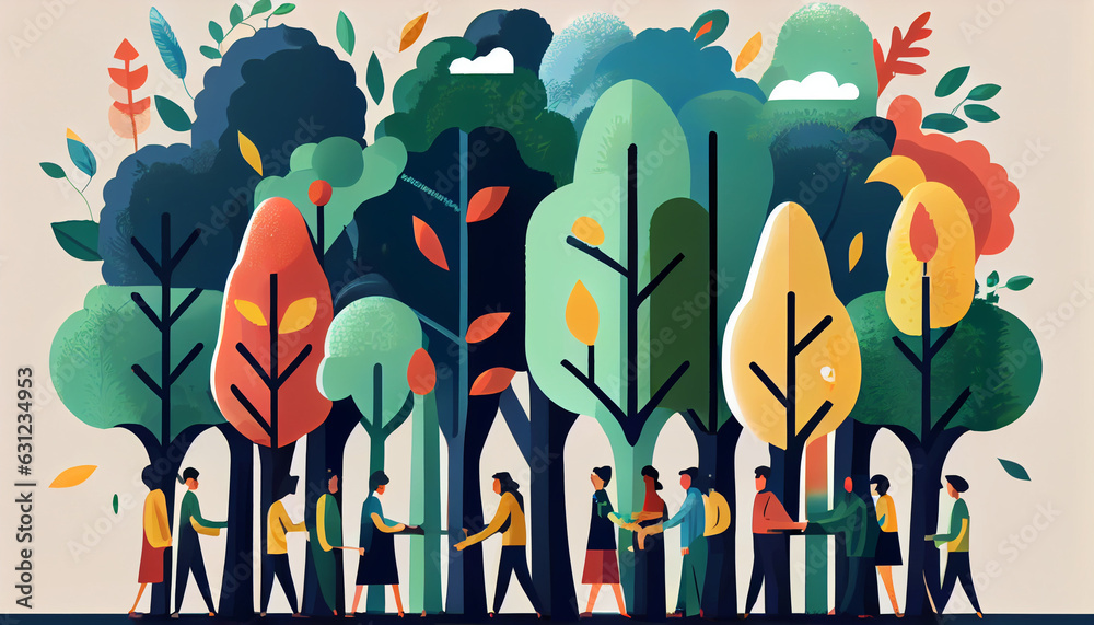 Environmental cooperation. Unity of businesspeople and community ...