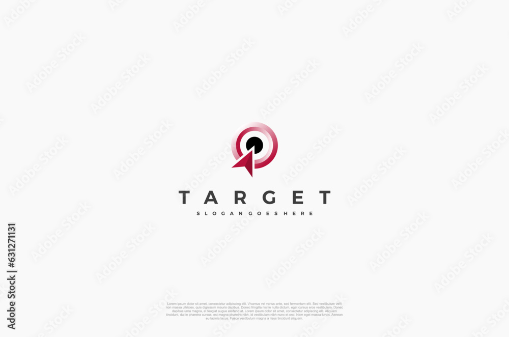 Simple arrow center target point logo concept. Vector Illustration ...