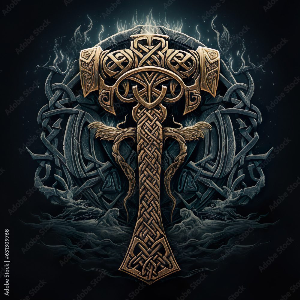 Epic High Fantasy Norse mythology Viking themed logo coat of arms ...