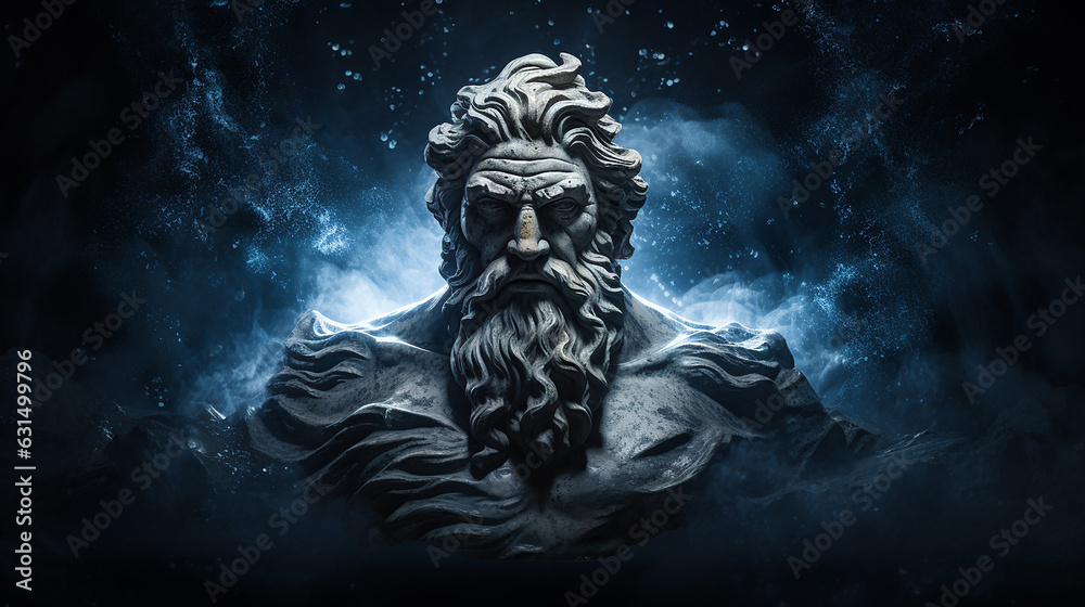 estatua de Zeus poderoso no fundo do oceano Stock Illustration | Adobe ...