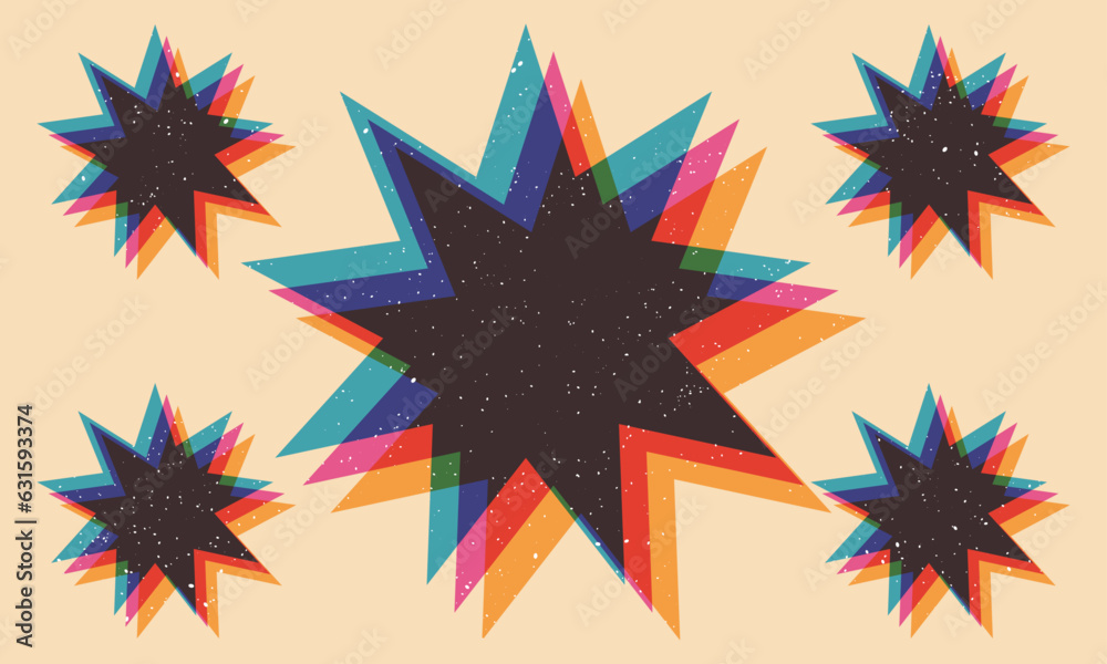 Vector de Stock Geometric object with riso print effect. Graphic ...