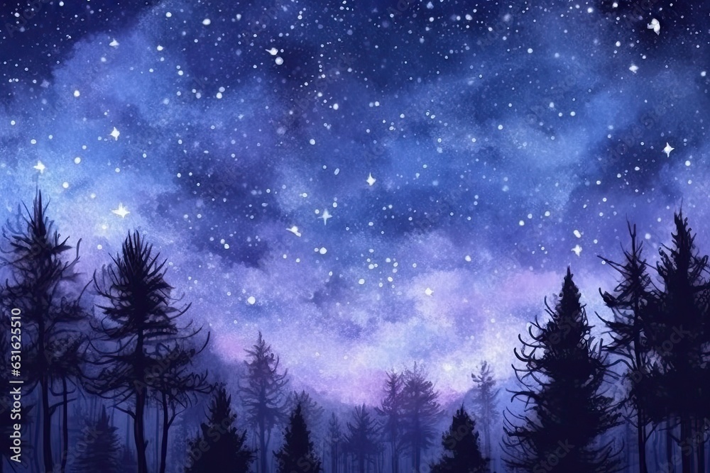 Glittering Stars in a Celestial Wonder: Creating a Drawing of a Starry ...