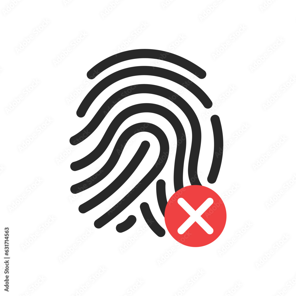 Vector de Stock Fingerprint vector icon, security symbol. With green ...