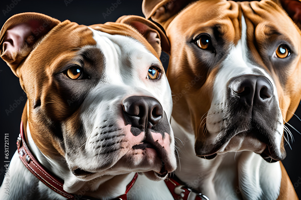real cute image mother and baby American Staffordshire Terriers ...