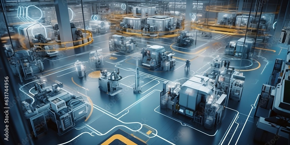 industry 4.0, Factory Industrial Engineer working with automation robot ...