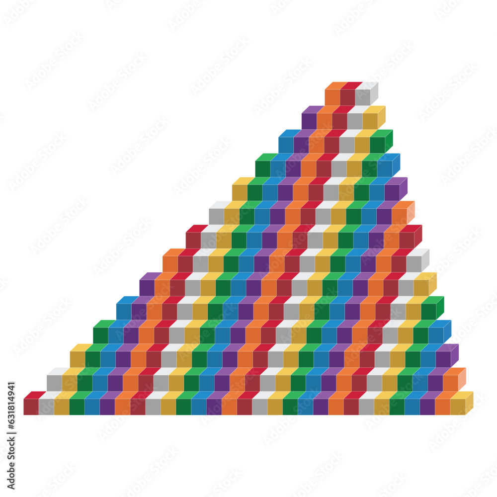 color cubes pyramids. 3d shapes. Mathematics of a geometric figure ...