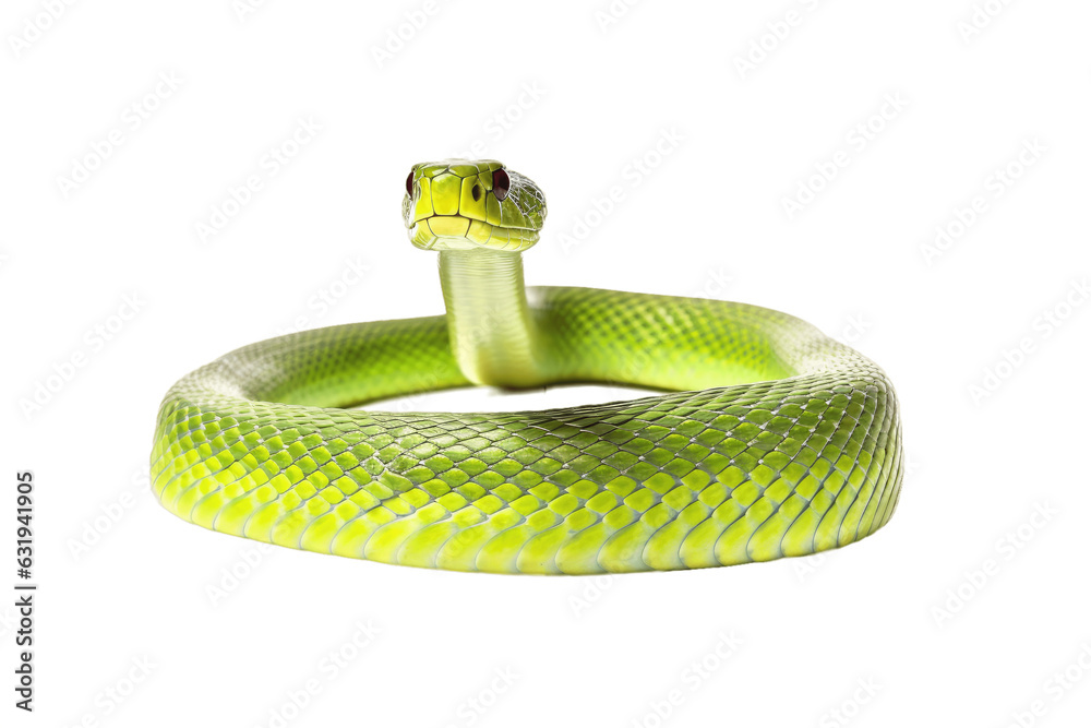 African Green Mamba snake isolated on transparent background. Stock ...