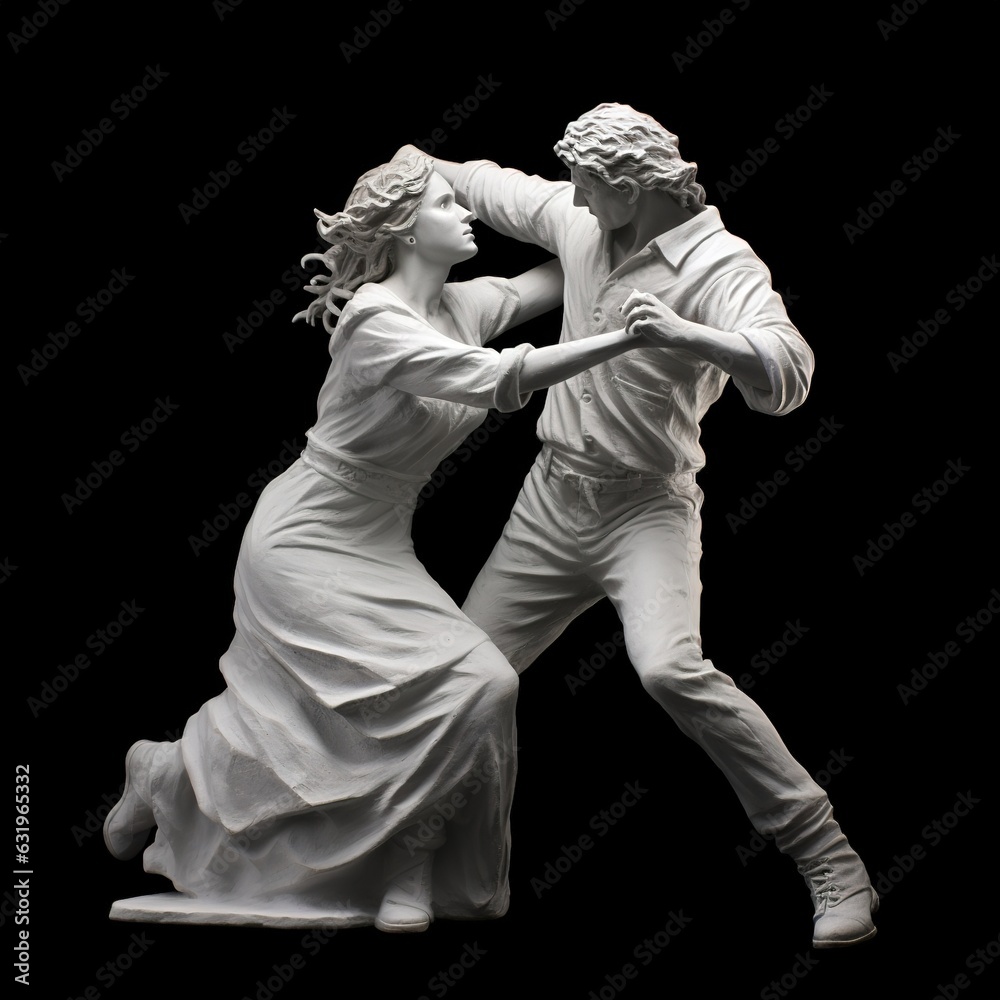 Eternal Rhythm 3D Printed Dancing Couple Sculpture Graceful Harmony A ...