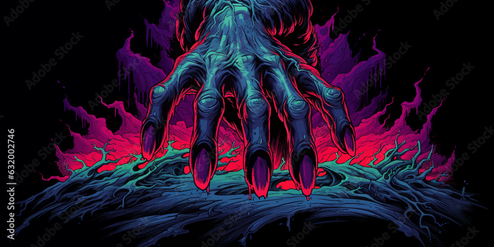 Monster hand with claws. Zombie hand coming out of the ground. Zombie ...