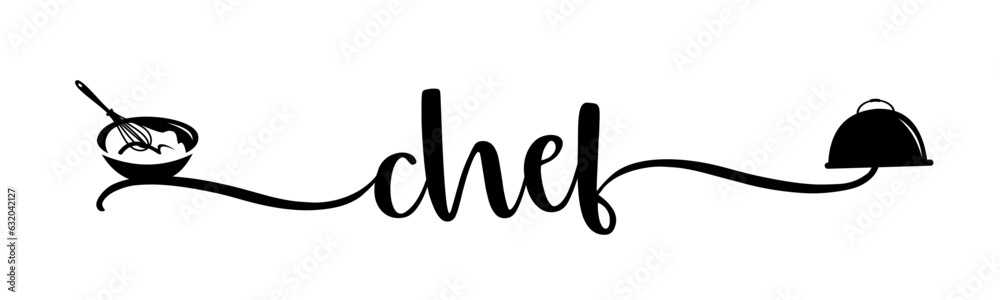 Chef vector logo. Design for food poster, flyer, banner, menu ...