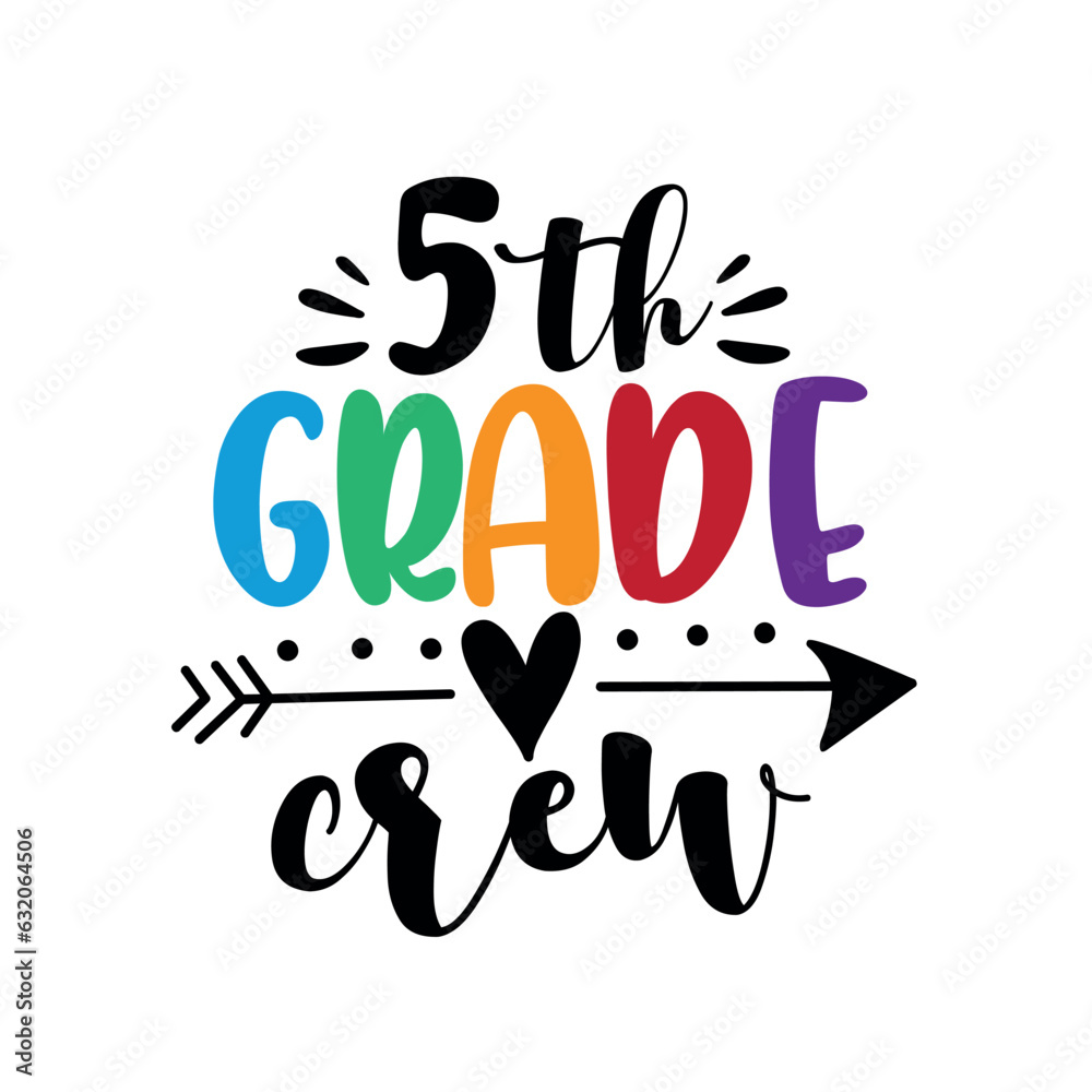 5th grade crew - calligraphy hand lettering isolated on white ...