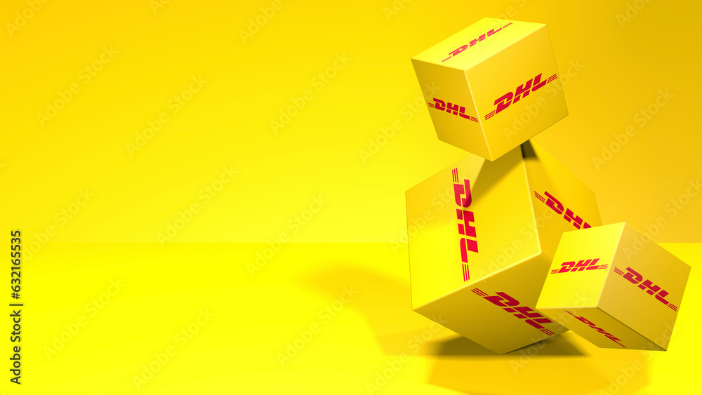DHL Logo Würfel Dynamik Banner Vorlage の Stock フォト | Adobe Stock