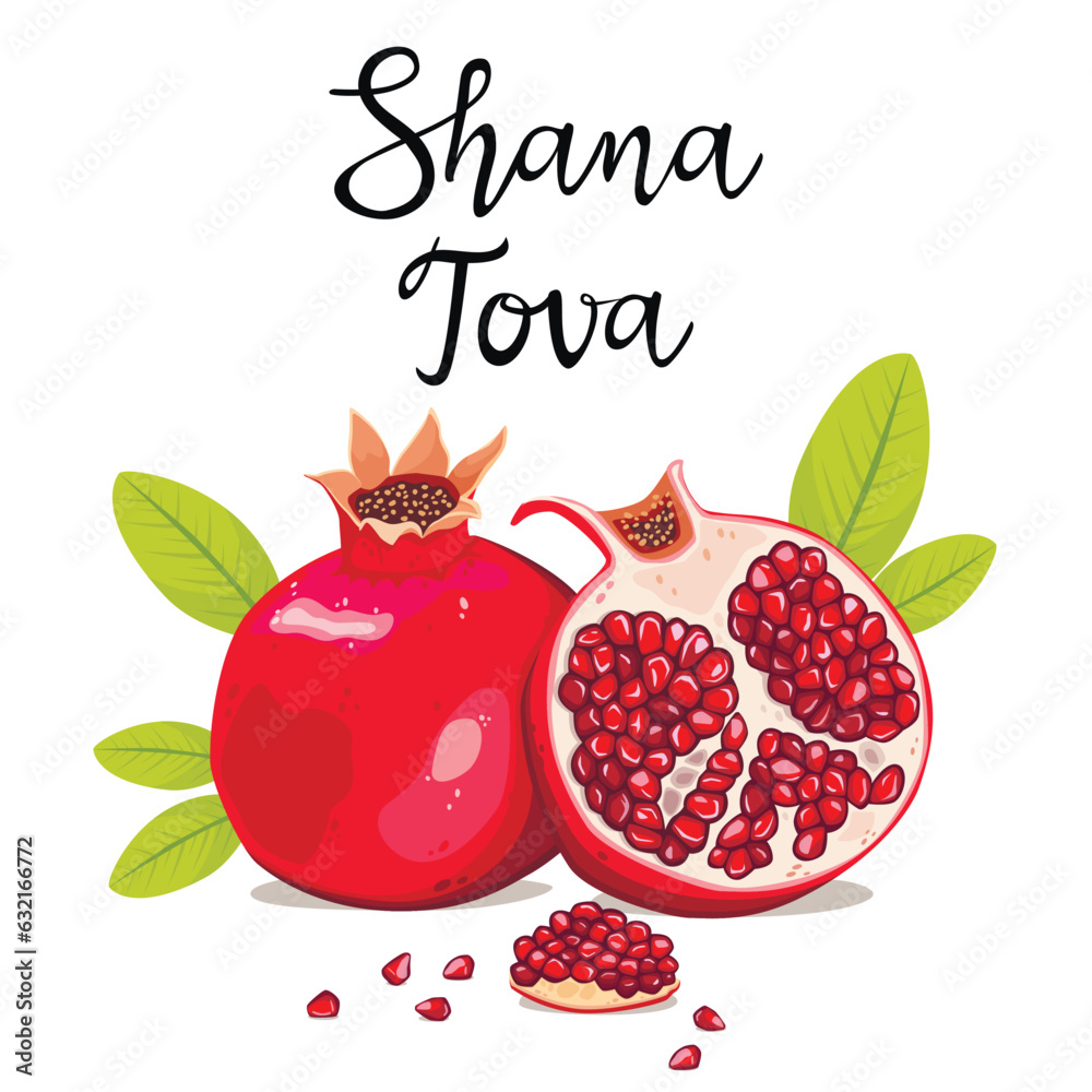 Rosh Hashanah greeting card design with hand drawing simbols of jewish ...