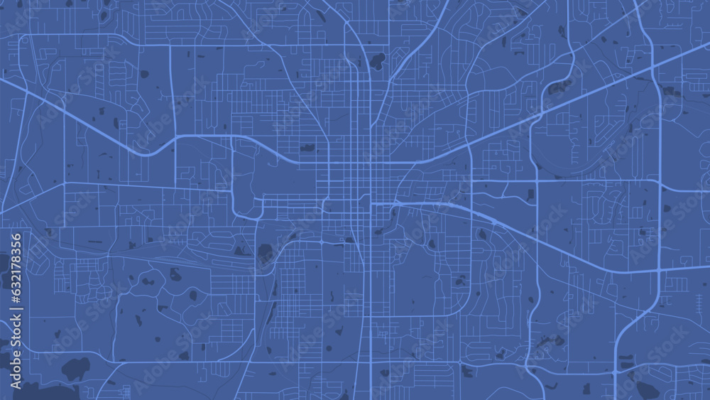 Blue Tallahassee map, Florida, detailed municipality map. skyline ...