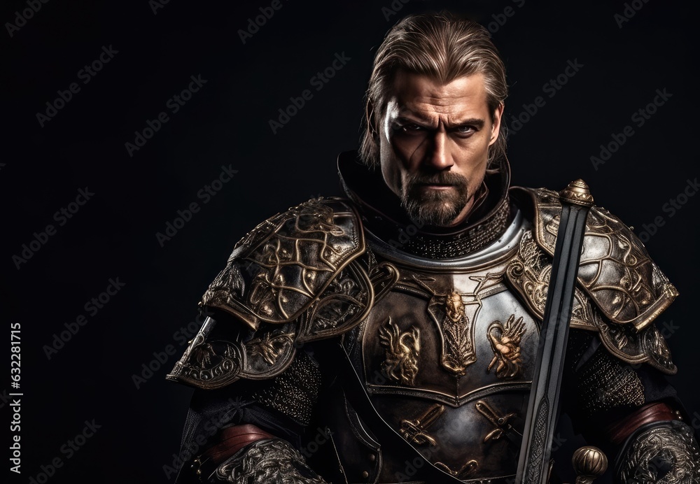 Medieval Warrior in Armor, Brutal Witcher Portrait, Witcher Man ...