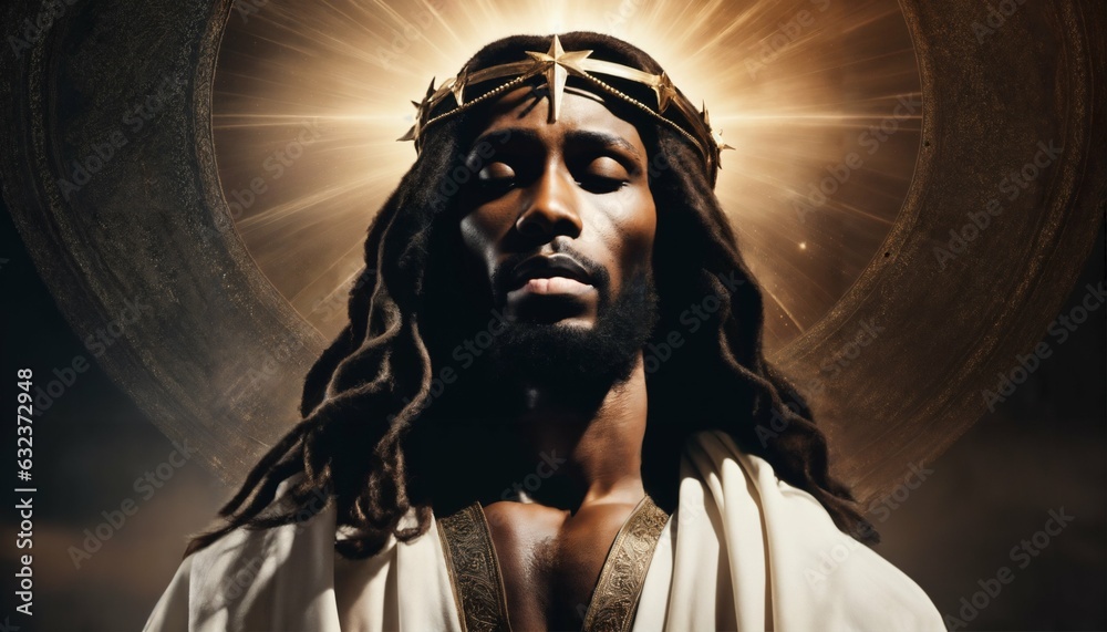 Black African Jesus Christ as Savior of mankind Stock Photo | Adobe Stock