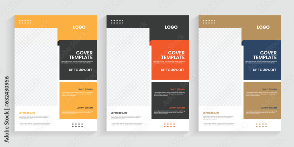 A4 Front page booklet cover geometric shape background template. Easily ...