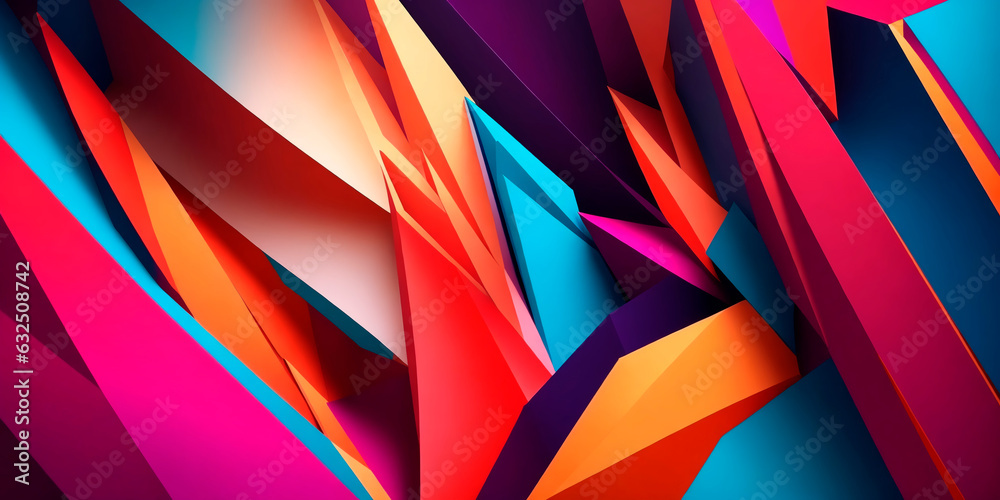 Tech Background with a Geometric 3D Structure. Bright, Minimal design ...