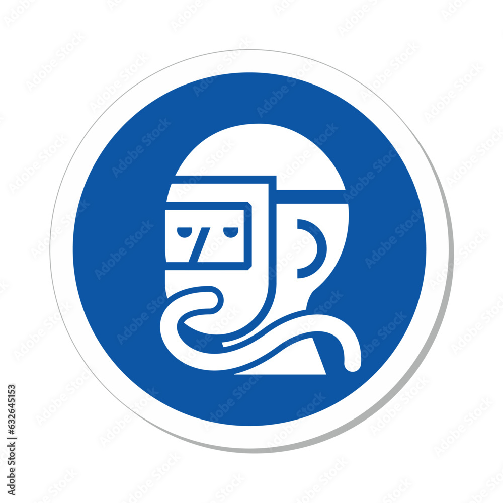 ISO Mandatory Circle Sign: Wear Air Line Respirator Symbol Stock Vector ...