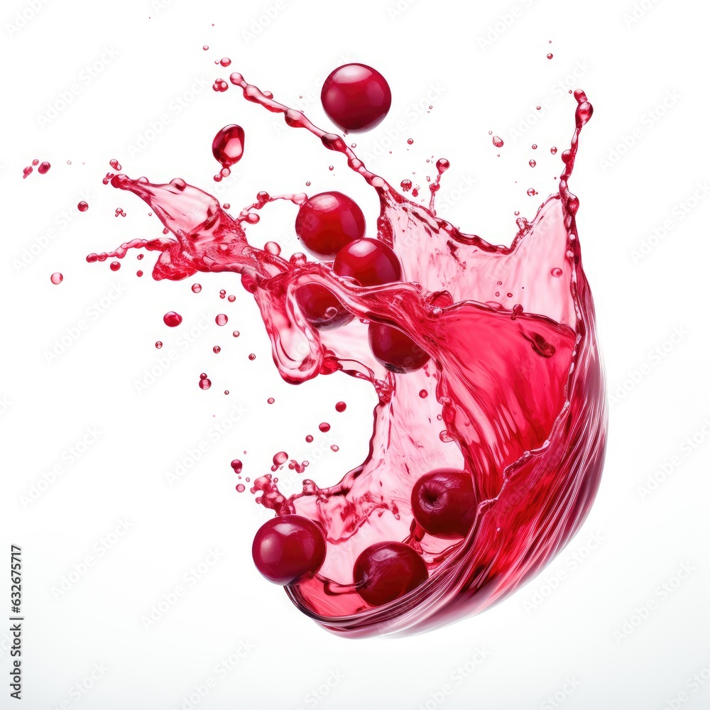 Cranberry juice splash on white background Stock Photo | Adobe Stock
