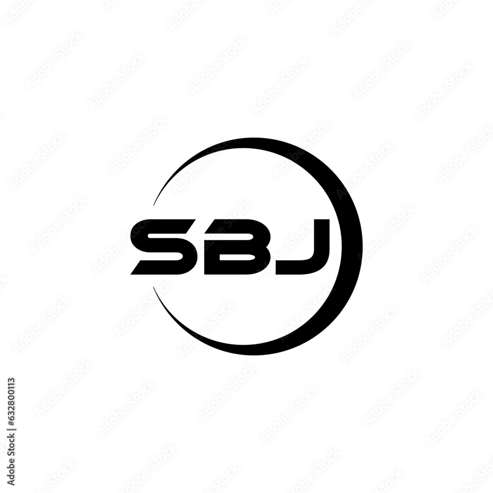 SBJ letter logo design with white background in illustrator, cube logo ...