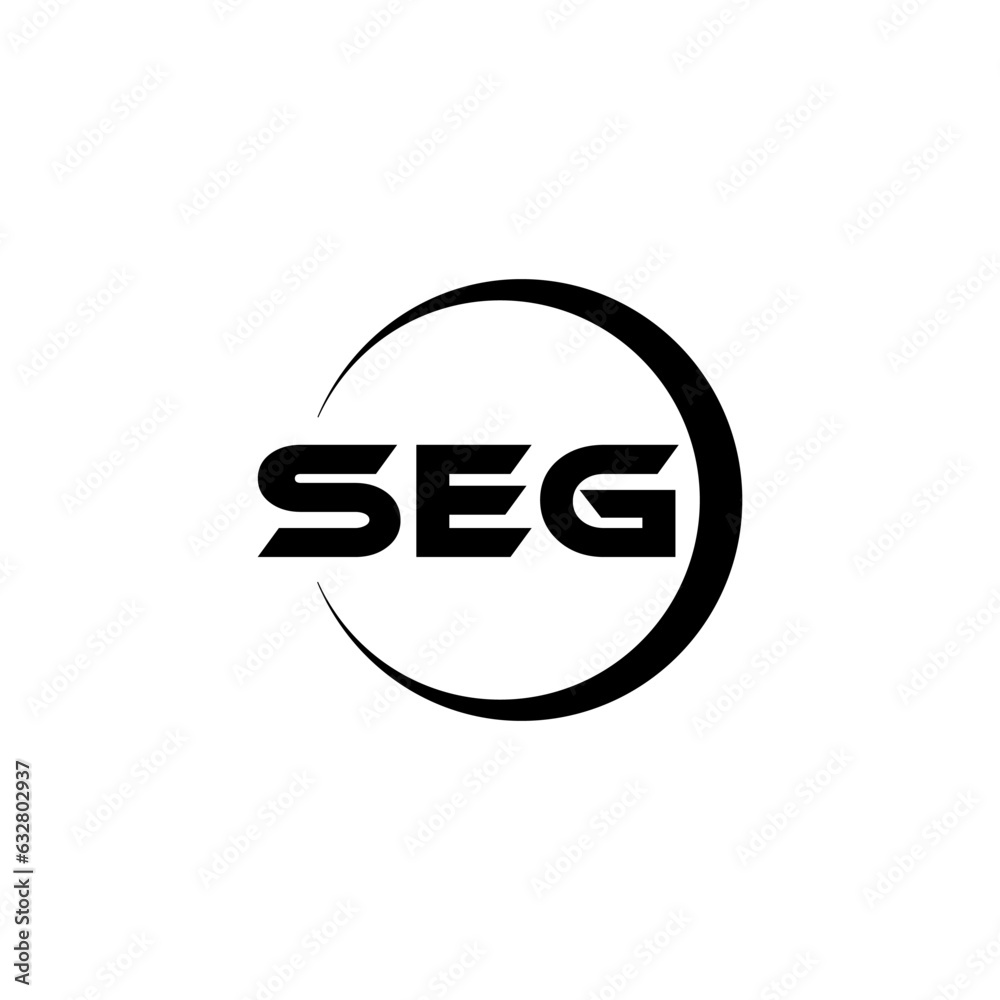 SEG letter logo design with white background in illustrator, cube logo ...